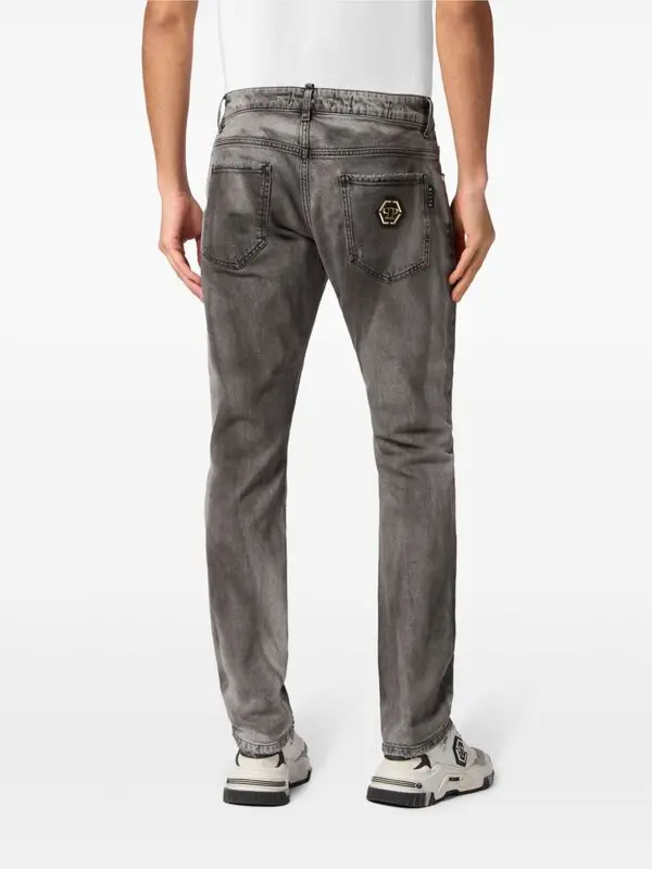 Philipp Plein Low-rise Straight-leg Jeans - Grey