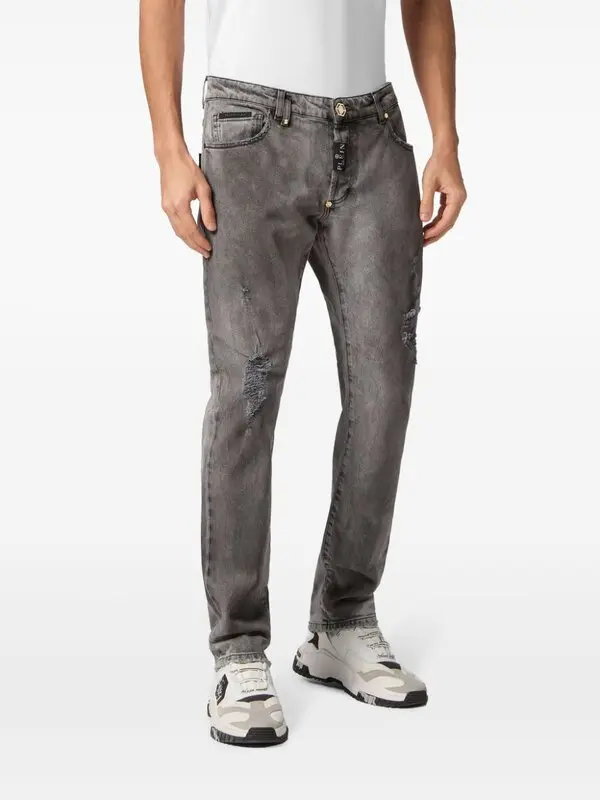 Philipp Plein Low-rise Straight-leg Jeans - Grey