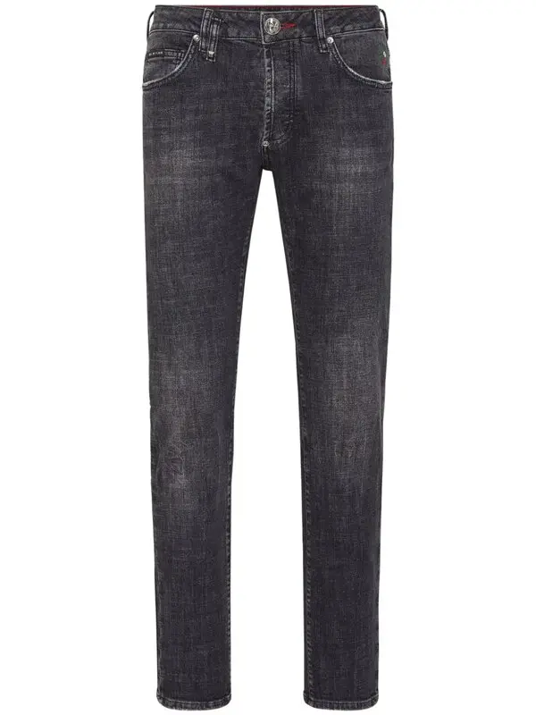 Philipp Plein Low-rise Straight-leg Jeans - Black