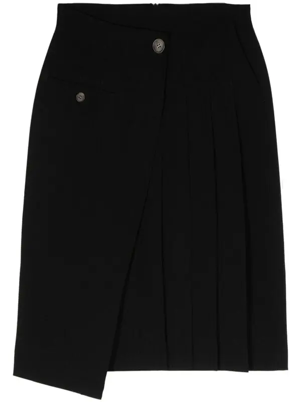 J KOO Asymmetric Wrapped Mini Skirt - Black