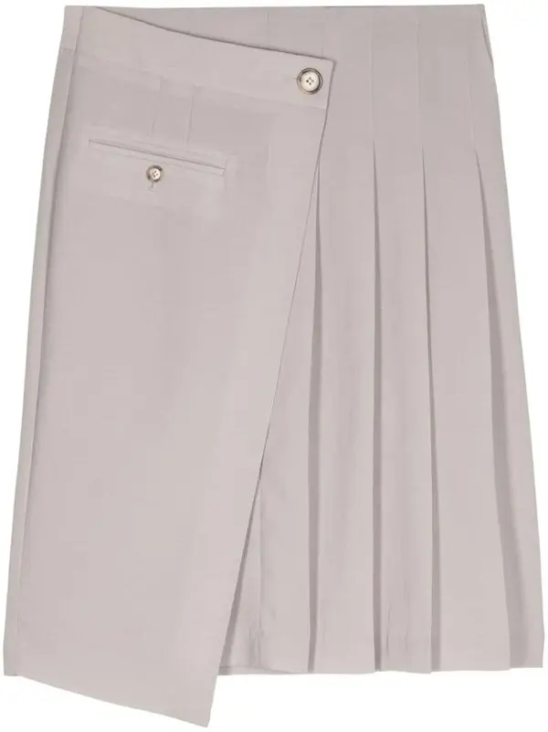 J KOO Asymmetric Wrapped Skirt - Neutrals