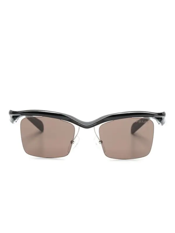 Prada Rimless-Lenses Sunglasses In Black - 15% Off | Editorialist