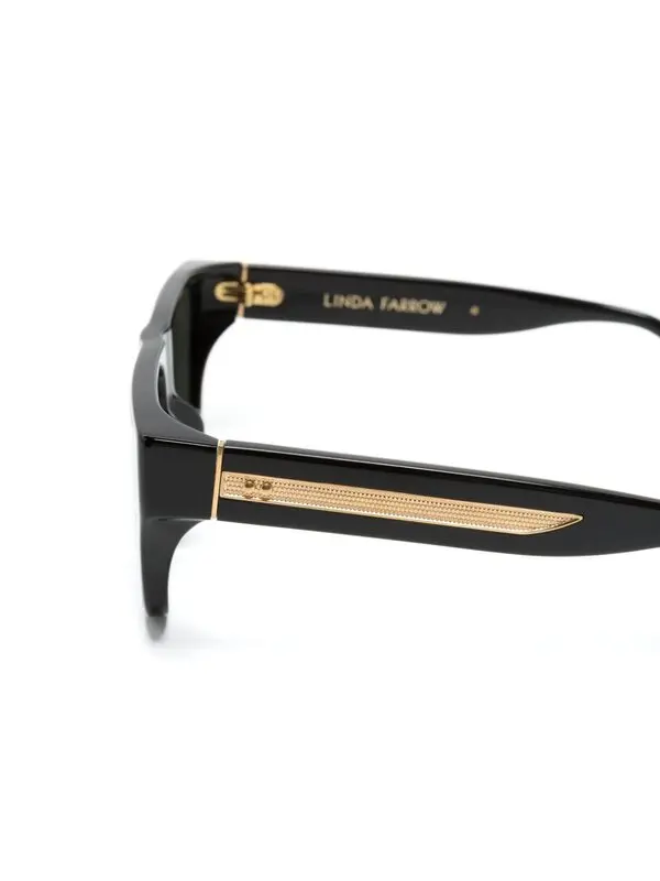 Linda Farrow Brady Rectangle-frame Sunglasses