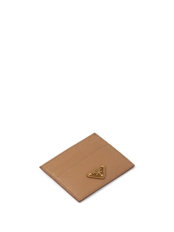 Prada Logo-plaque Saffiano Leather Cardholder - Brown