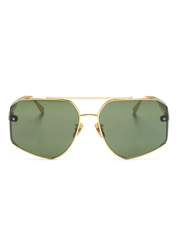 Linda Farrow Amar Pilot-frame Sunglasses - Gold