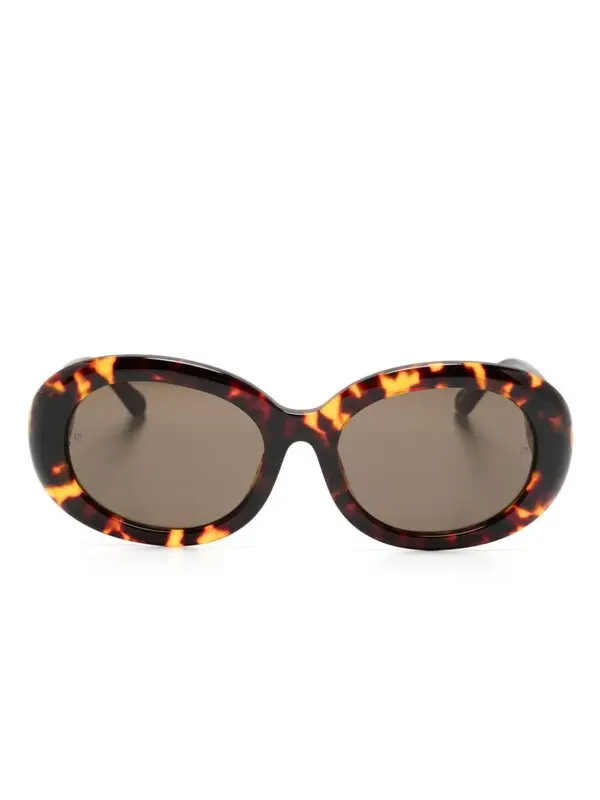 Linda Farrow Lina Round-frame Sunglasses - Brown