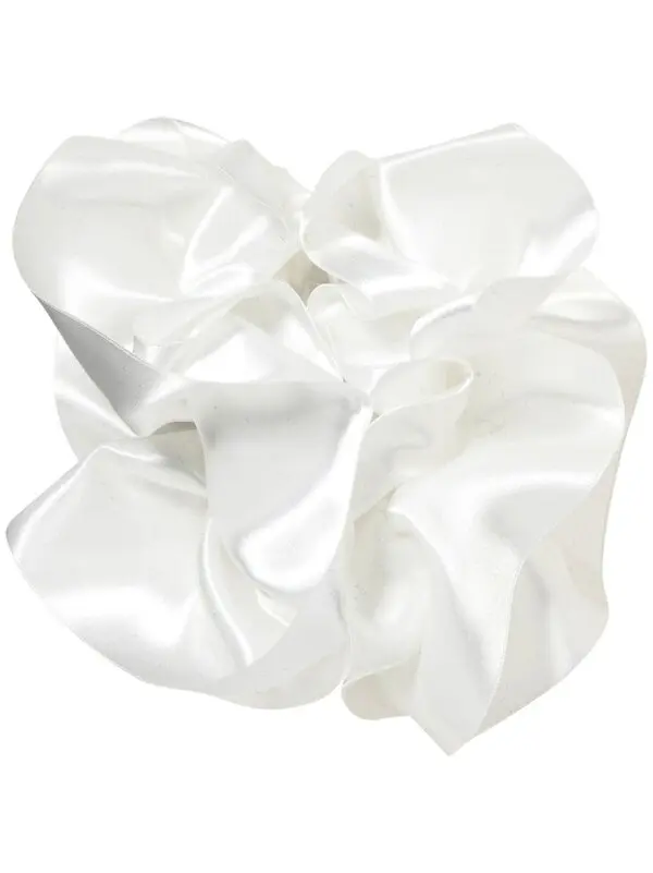 JENNIFER BEHR Ruffled Silk-satin Claw Clip - White