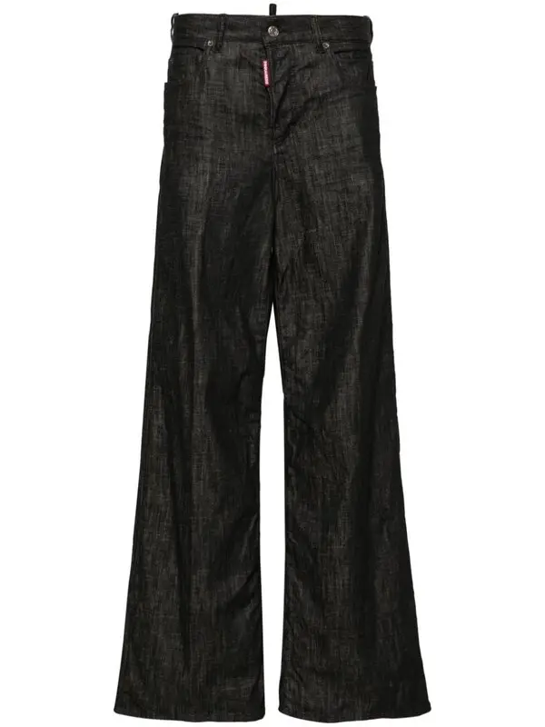 Dsquared2 Traveller Mid-rise Wide-leg Jeans - Black