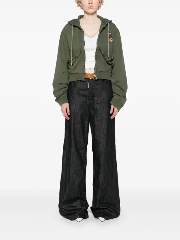 Dsquared2 Traveller Mid-rise Wide-leg Jeans - Black