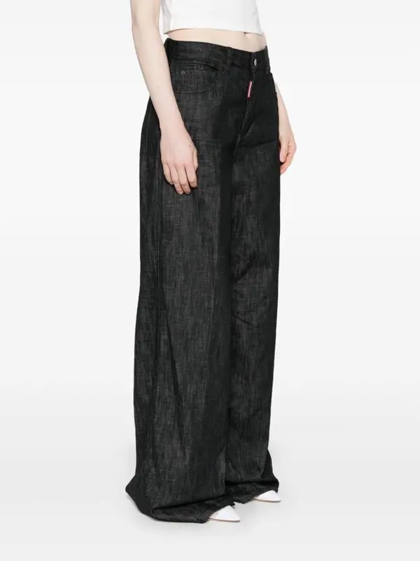 Dsquared2 Traveller Mid-rise Wide-leg Jeans - Black