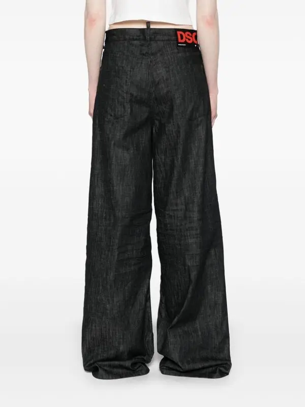 Dsquared2 Traveller Mid-rise Wide-leg Jeans - Black