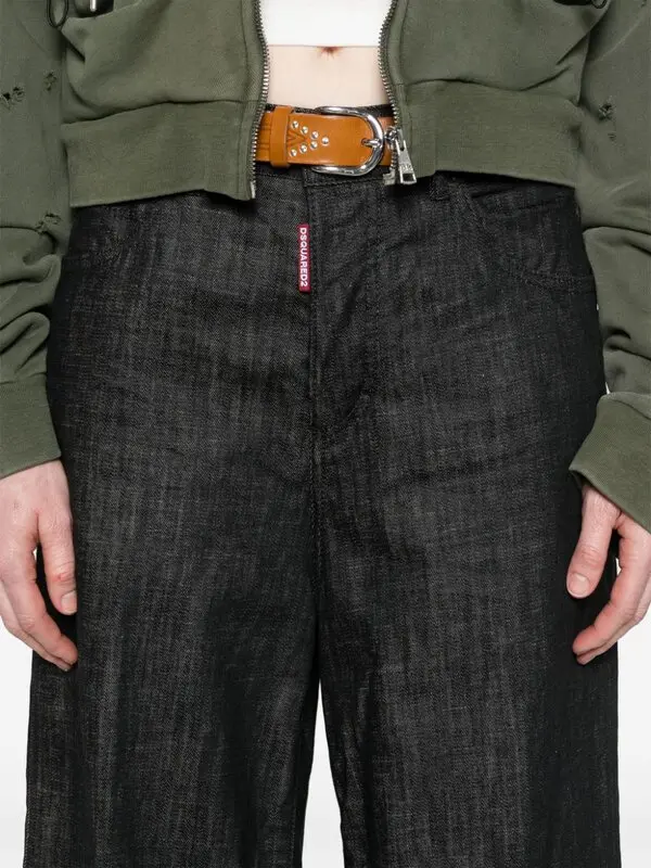 Dsquared2 Traveller Mid-rise Wide-leg Jeans - Black