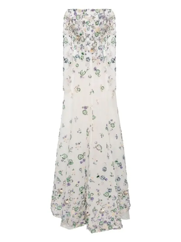 SAIID KOBEISY Sequin-embellished Off-shoulder Dress