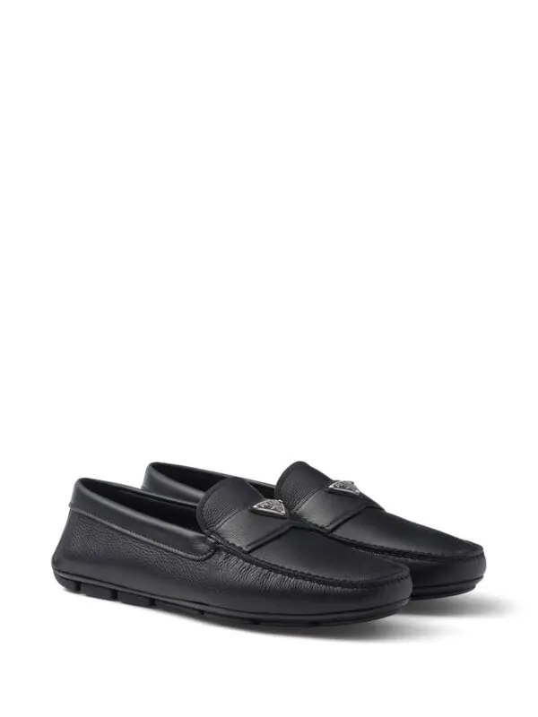 Prada Leather Loafers - Black