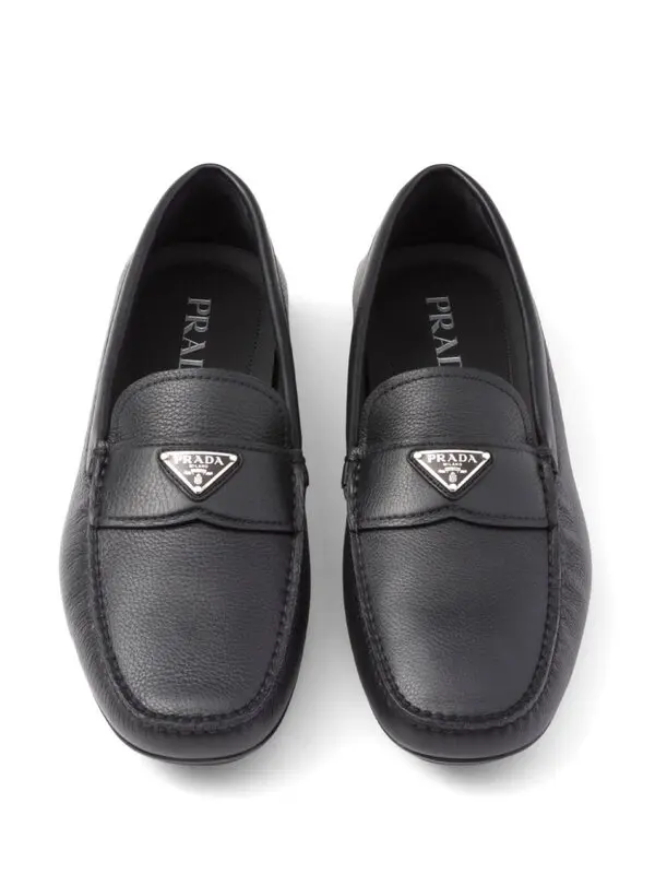 Prada Leather Loafers - Black