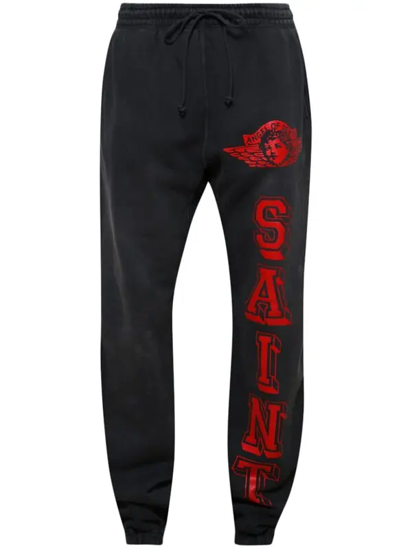 SAINT MXXXXXX Angel Cotton Track Pants - Black