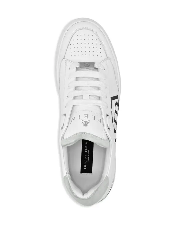 Philipp Plein Hexagon Leather Sneakers - White