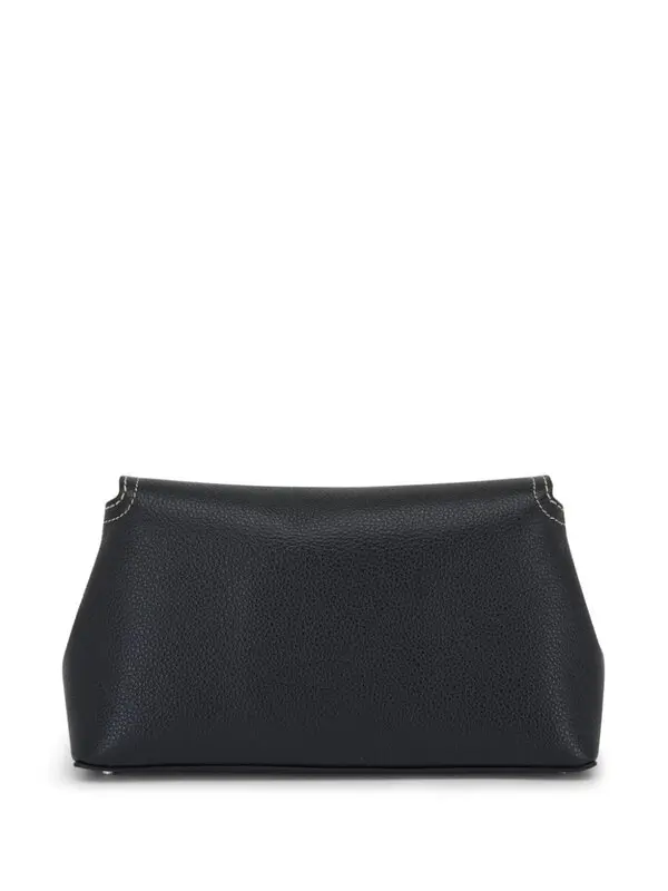TOTEME T-lock Grained-leather Clutch Bag - Black