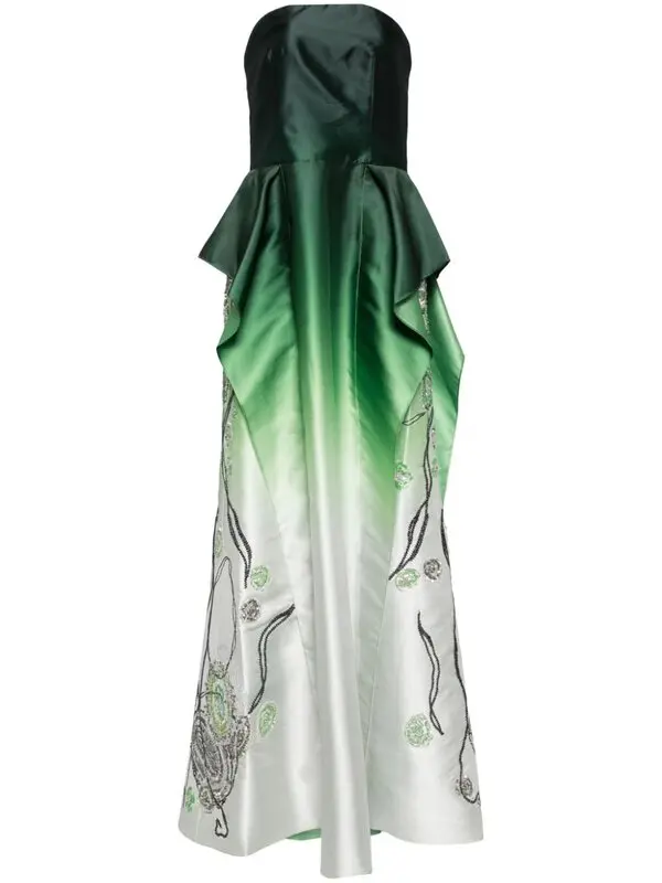 SAIID KOBEISY Gradient-effect Strapless Taffeta Gown