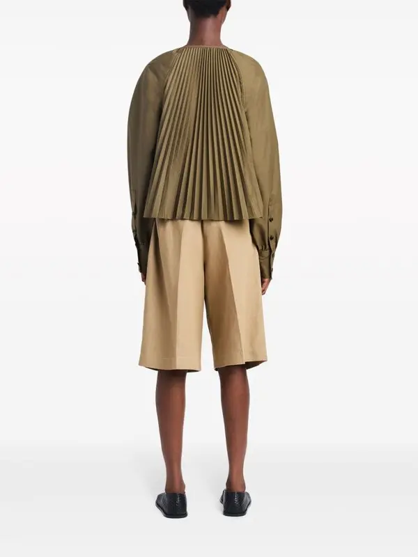 Proenza Schouler Pleated Long-sleeve Blouse - Green