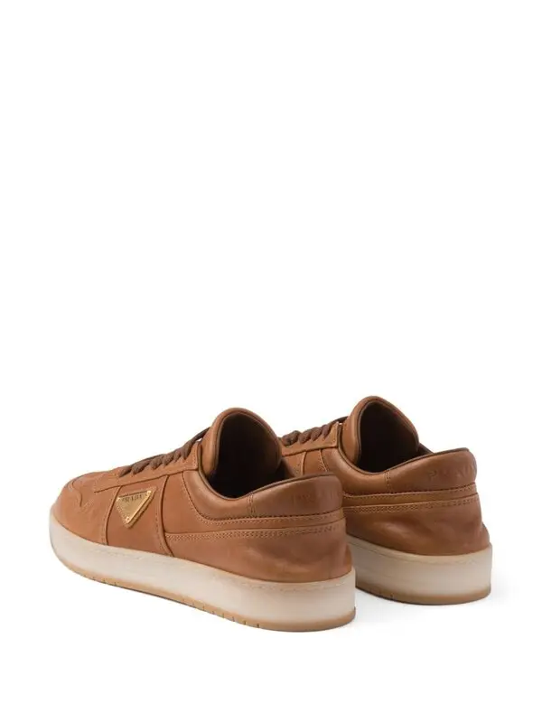 Prada Downtown Nappa-leather Sneakers - Brown