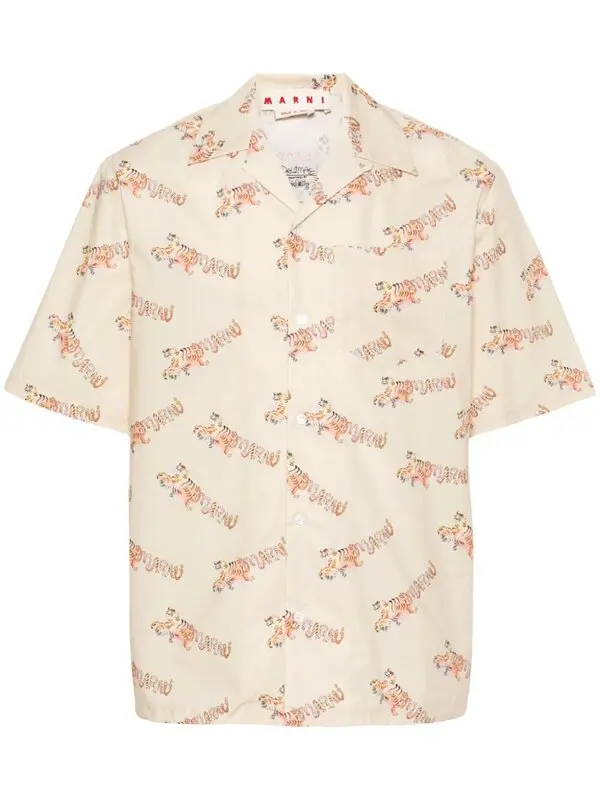 Marni Tiger-print Poplin Shirt