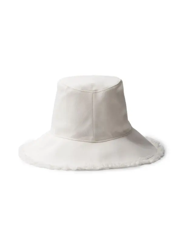 Prada Wide-brimmed Drill Bucket Hat