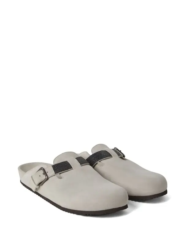 Brunello Cucinelli Monili Suede Slippers