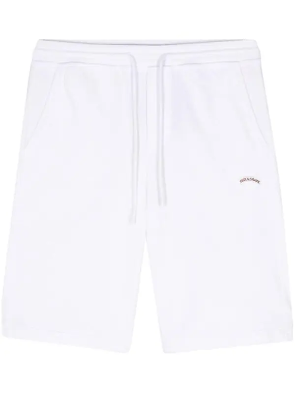 Paul & Shark Logo-embroidered Cotton Shorts - White