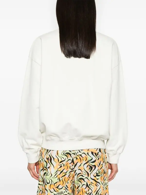 GANNI Logo-print Sweatshirt - Neutrals