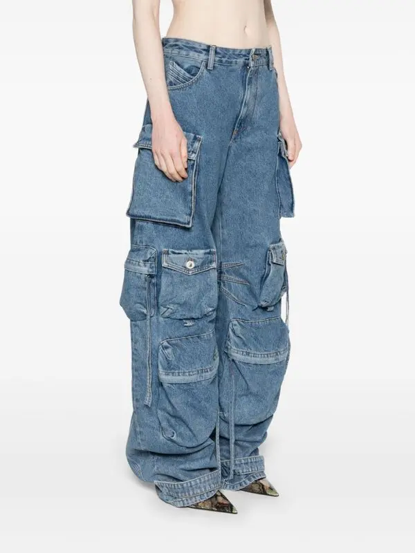 Attico Fern Wide-leg Cargo Jeans - Blue