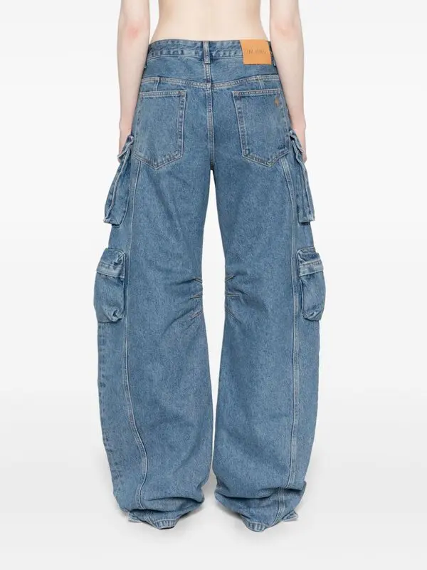 Attico Fern Wide-leg Cargo Jeans - Blue