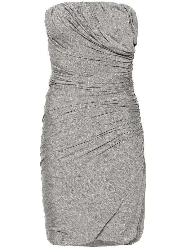 Attico Ruched Jersey Minidress - Grey
