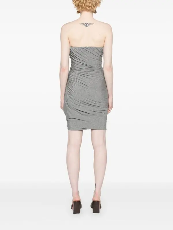 Attico Ruched Jersey Minidress - Grey