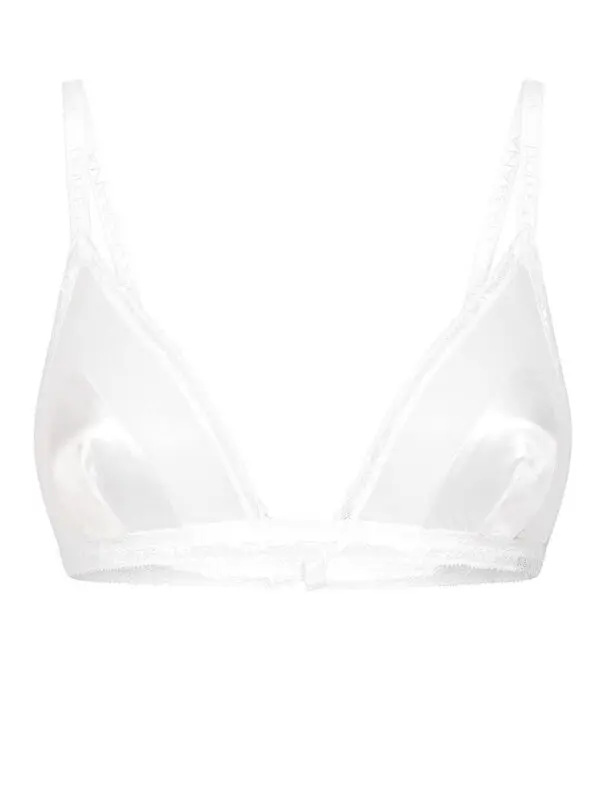 Dolce & Gabbana Lace-trimmed Triangle Bra - White