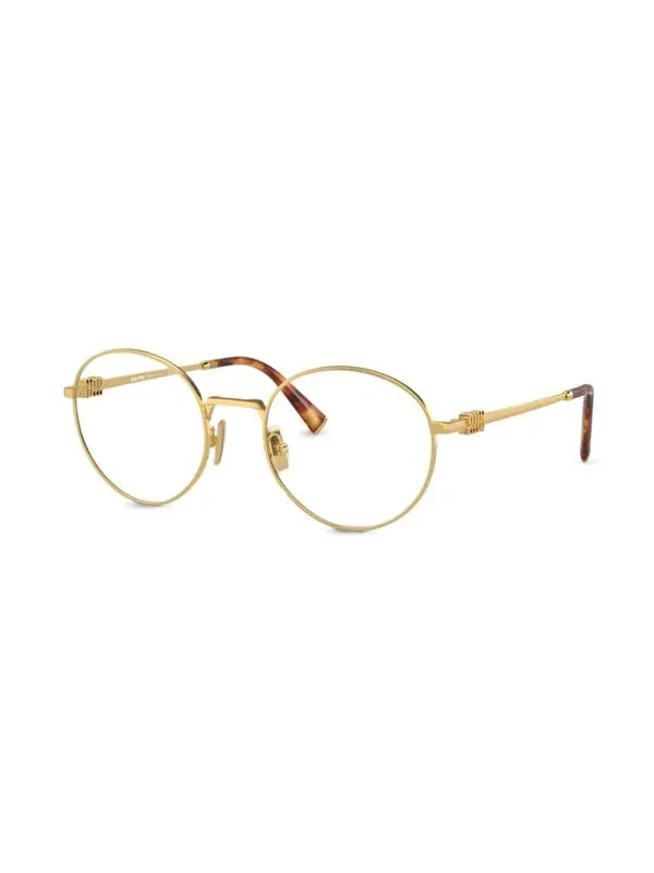 Miu Miu Metallic Round Frame Glasses