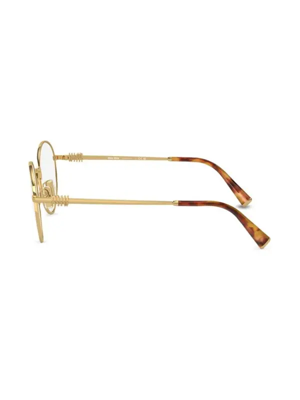 Miu Miu Metallic Round Frame Glasses