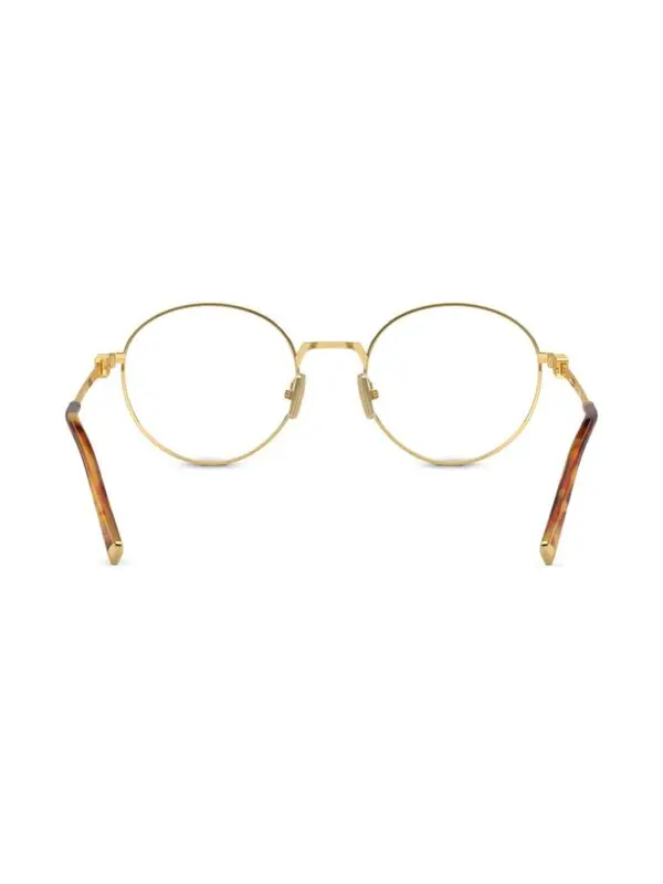 Miu Miu Metallic Round Frame Glasses
