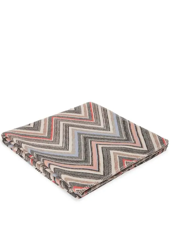 Missoni Chevron Striped Wool Blanket - Black
