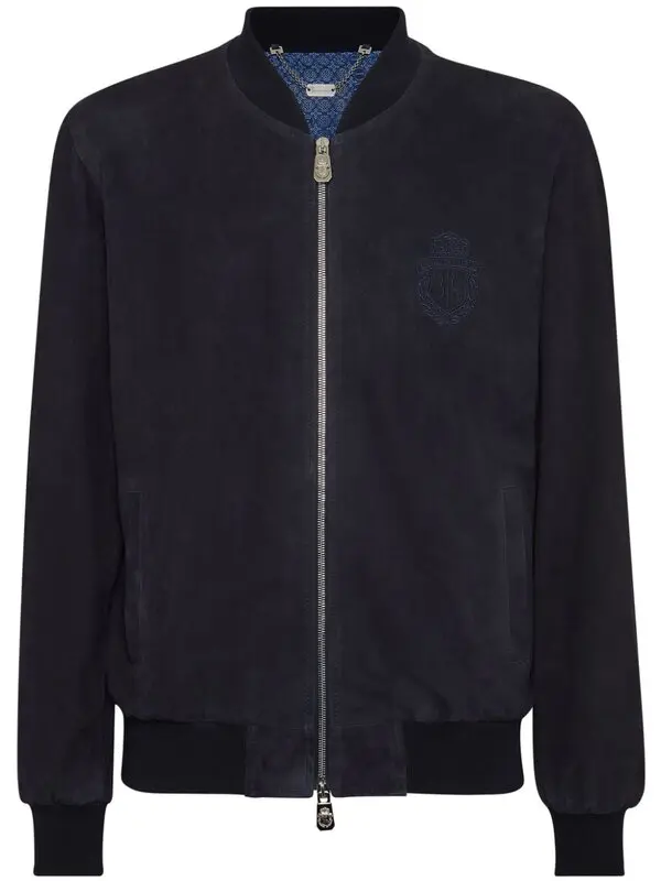 BILLIONAIRE Crest-embroidered Bomber Jacket