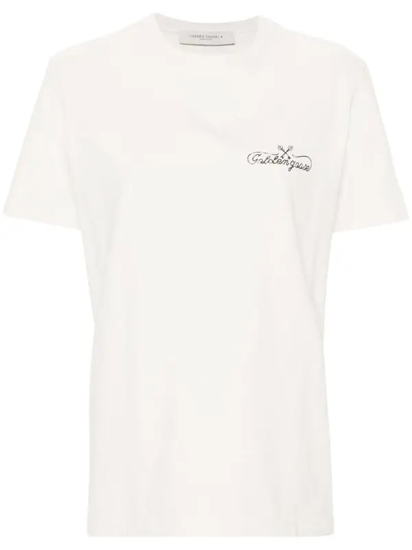 GOLDEN GOOSE Logo-print Cotton T-shirt - White