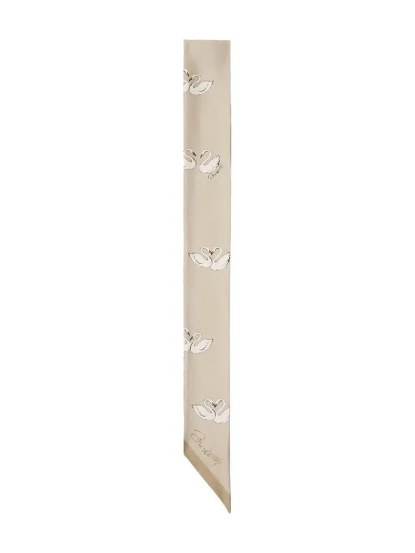 Burberry Swan-print Silk Scarf