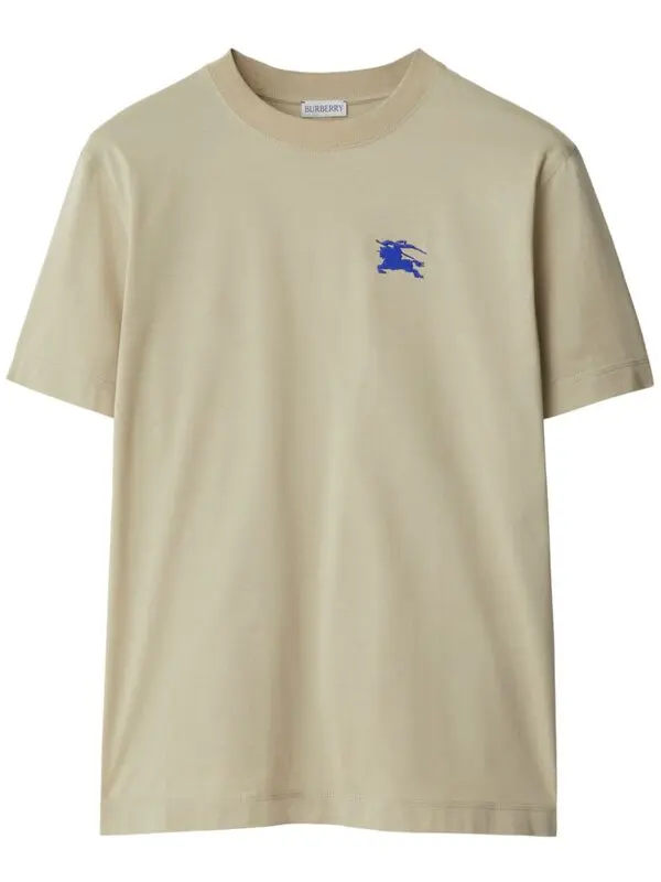 Burberry Ekd-embroidered Cotton T-shirt - Neutrals