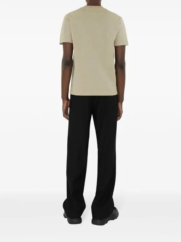 Burberry Ekd-embroidered Cotton T-shirt - Neutrals