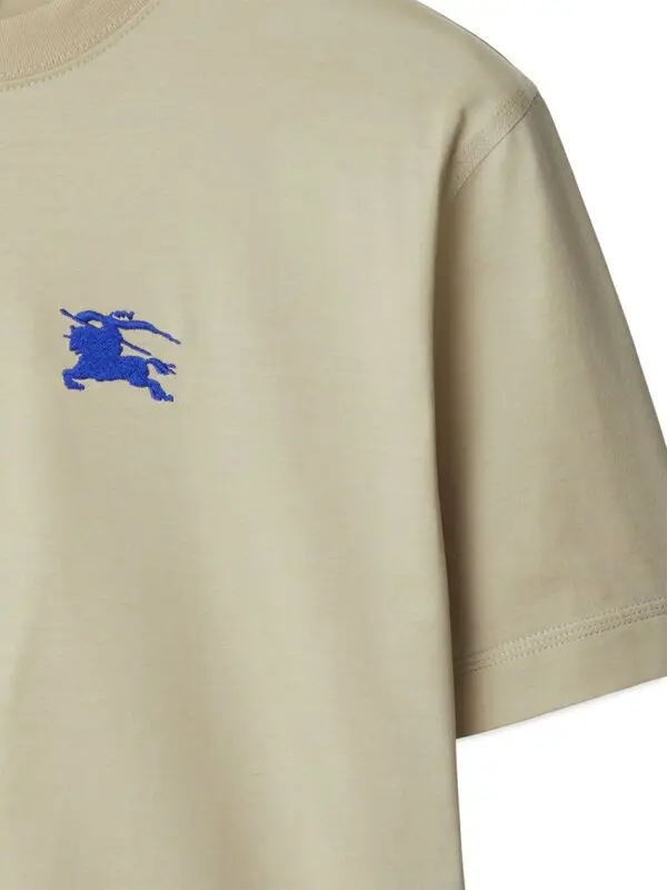 Burberry Ekd-embroidered Cotton T-shirt - Neutrals