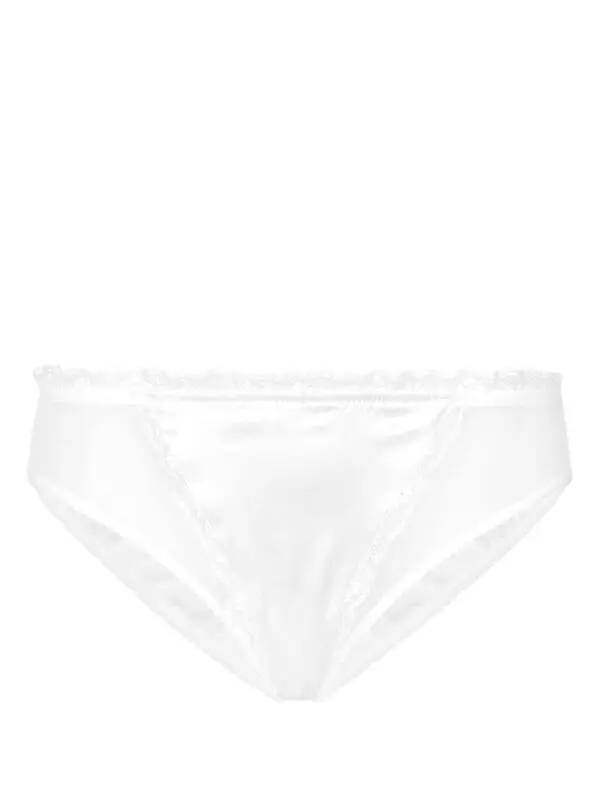 Dolce & Gabbana Ruffle-trim Stretch-silk Briefs - White