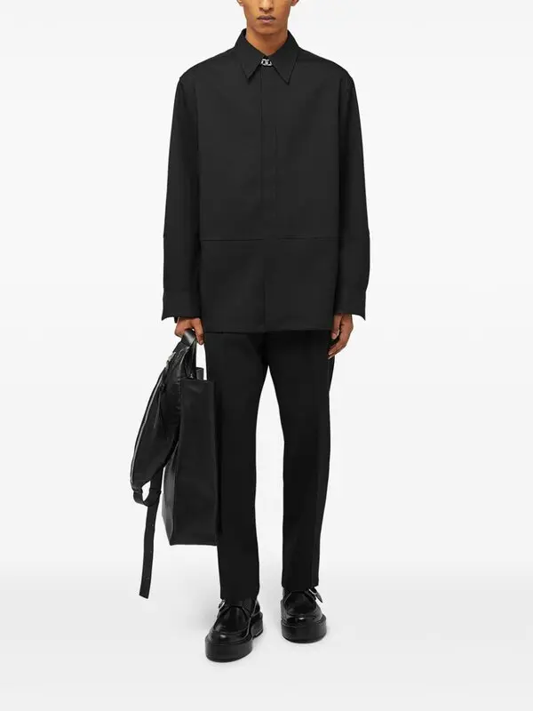 JIL SANDER Tapered Wool Trousers - Black