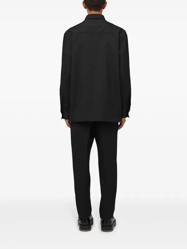 JIL SANDER Tapered Wool Trousers - Black