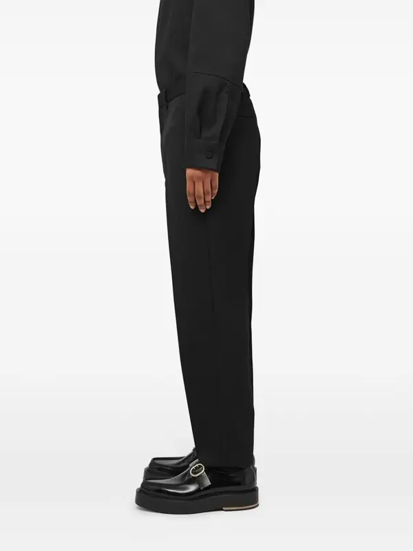 JIL SANDER Tapered Wool Trousers - Black