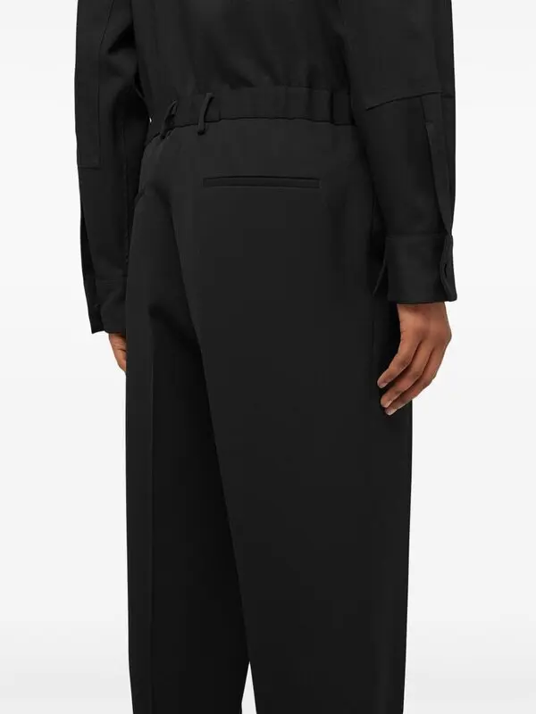 JIL SANDER Tapered Wool Trousers - Black